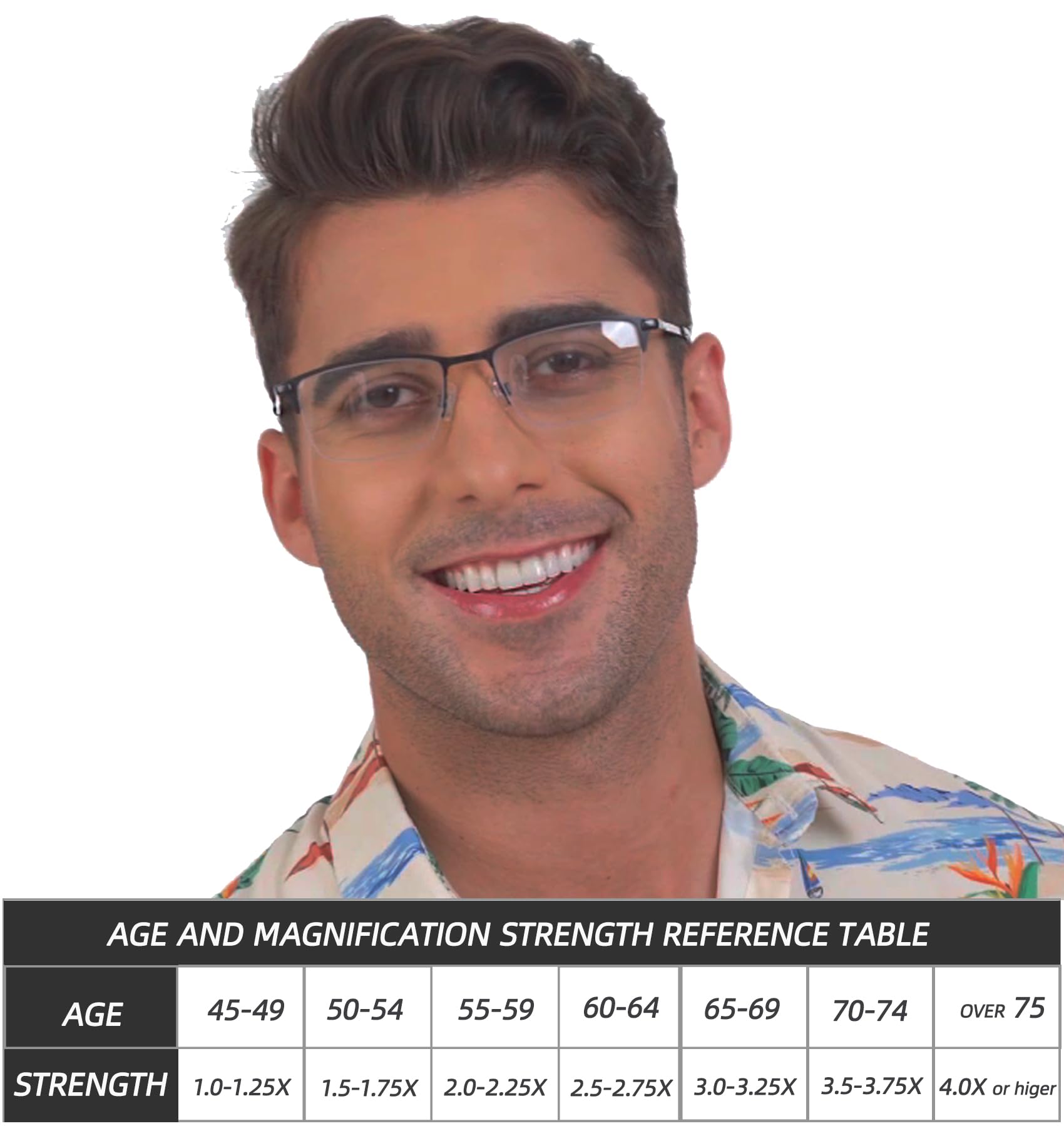 JJWELL 3 Pack Bifocal Reading Glasses for Men Blue Light Blocking, Anti Eyestrain/ Dryness/ UV Spring Hinge Bifocal Readers for Men with Pouches, Half Metal Eyeglasses (1.75)