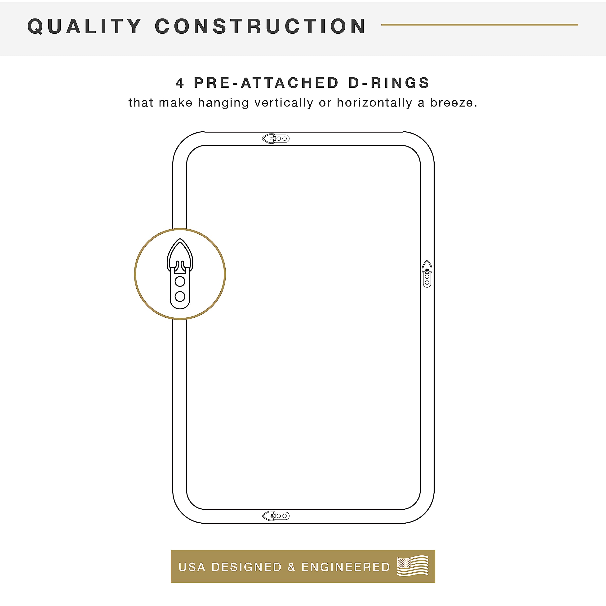 MCS 24x36 Large Wall Mirror, Natural Woodgrain Solid Wood Frame with Braided Seagrass Detail, Vertical & Horizontal Coastal Mirror for Bathroom, Bedroom & Livingroom