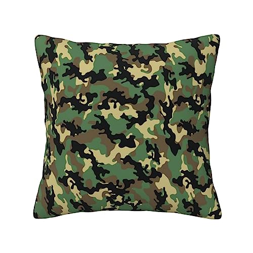 WURTON Camo Print Throw Pillow Covers, Soft Square Cushion Case,for Sofa, Couch,Bed Chair-18 X 18 Inch