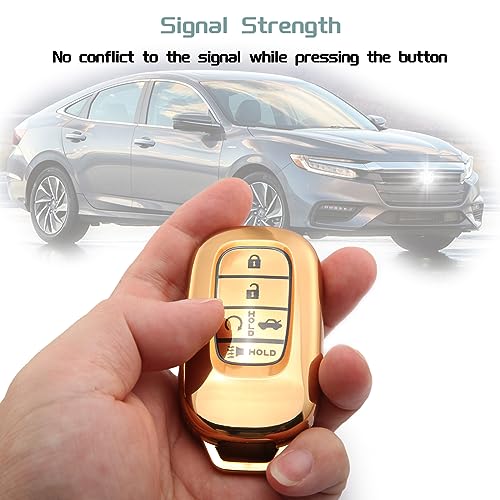 Compatible with Honda Key Fob Cover with Keychain Key Protector Case for 2022 2023 Civic Accord HR-V CR-V Sport SI EX EX-L Touring Smart Key Accessories