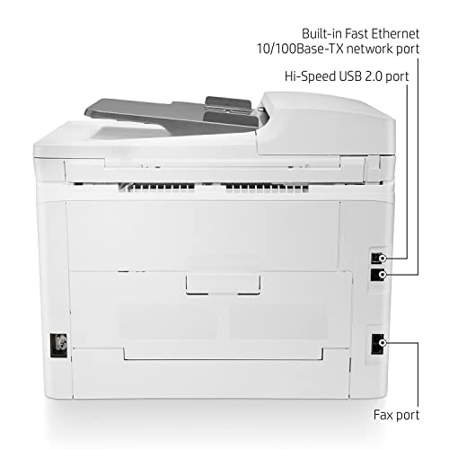 HP Laserjet Pro MFP M183FW All-in-One Wireless Color Laser Printer, Print&Copy&Scan&Fax, 16ppm, 600x600 dpi, Mobile Printing, 2-line Display, 35-Page ADF, Lanbertent Printer Cable