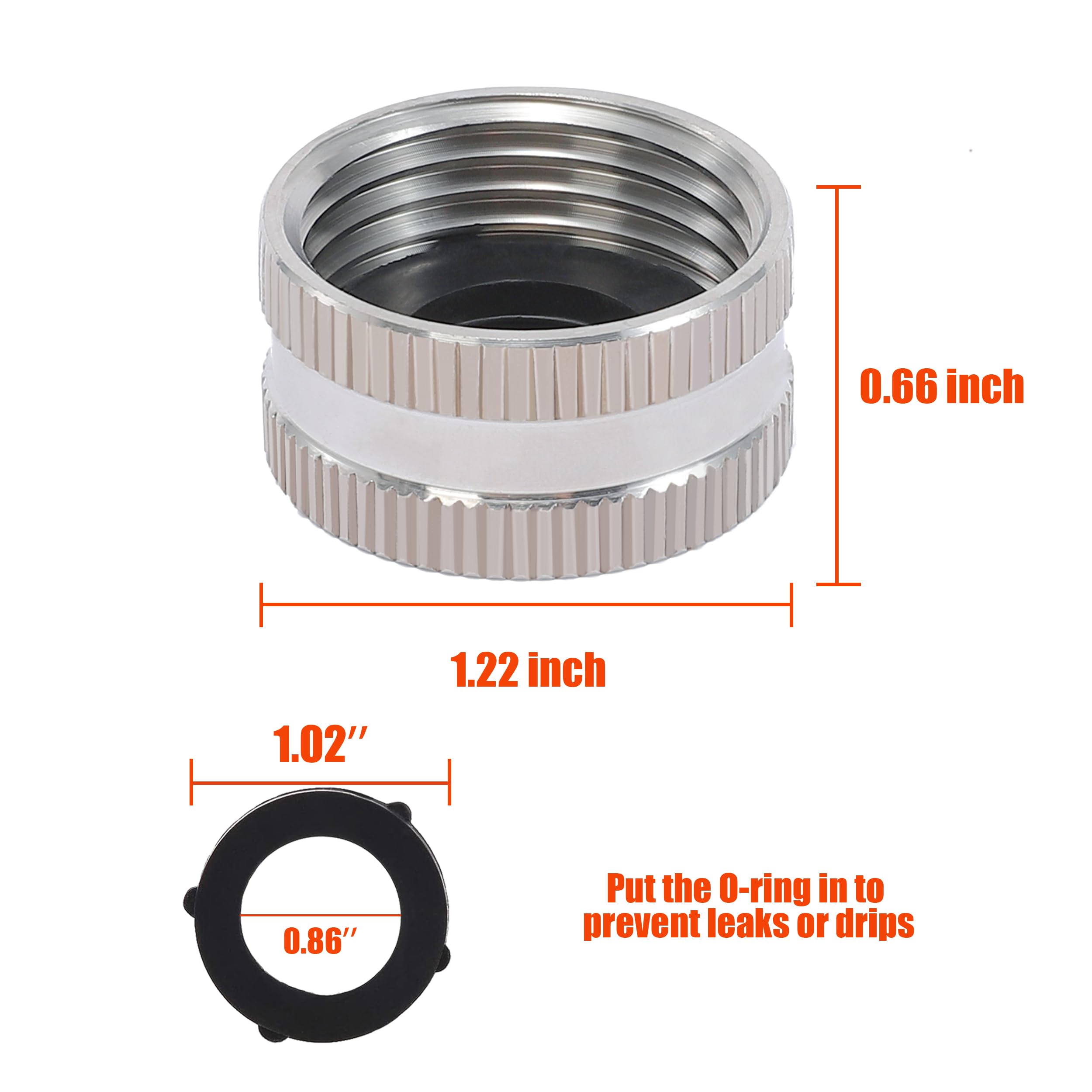 M MINGLE Garden Hose Female End Cap, Stainless Steel Spigot Cap, 3/4 Inch, 4-Pack with Extra 12 Washers