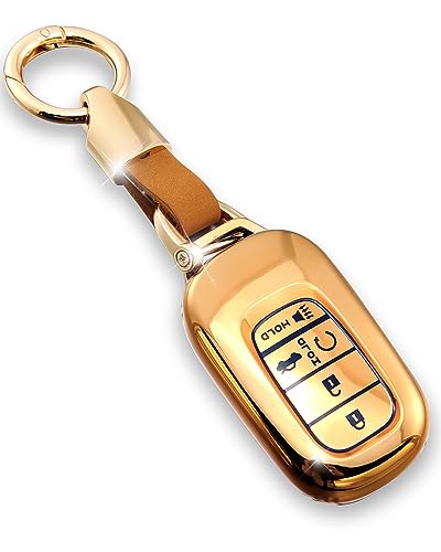 Compatible with Honda Key Fob Cover with Keychain Key Protector Case for 2022 2023 Civic Accord HR-V CR-V Sport SI EX EX-L Touring Smart Key Accessories