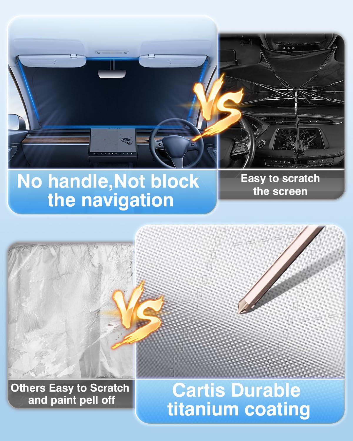 Cartist 5-Layer Windshield Sun Shade Custom Fit for Hyundai Palisade 2020-2024 2025 Accessories Foldable Car Front Window Sunshade Sun Visor Protector
