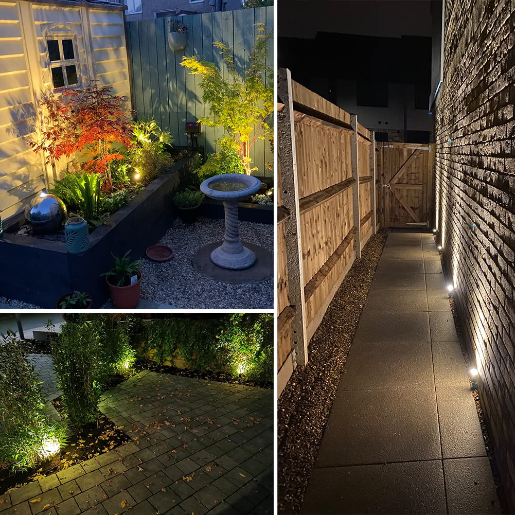 20W Dusk to Dawn Outdoor LED Spotlight Plug in with Photocell Sensor for House Flag Yard Tree Garden, 3000K 1000lm Warm White 120V Landscape Lighting with Stake IP66 Waterproof 5.9ft Cord, 2 Pack