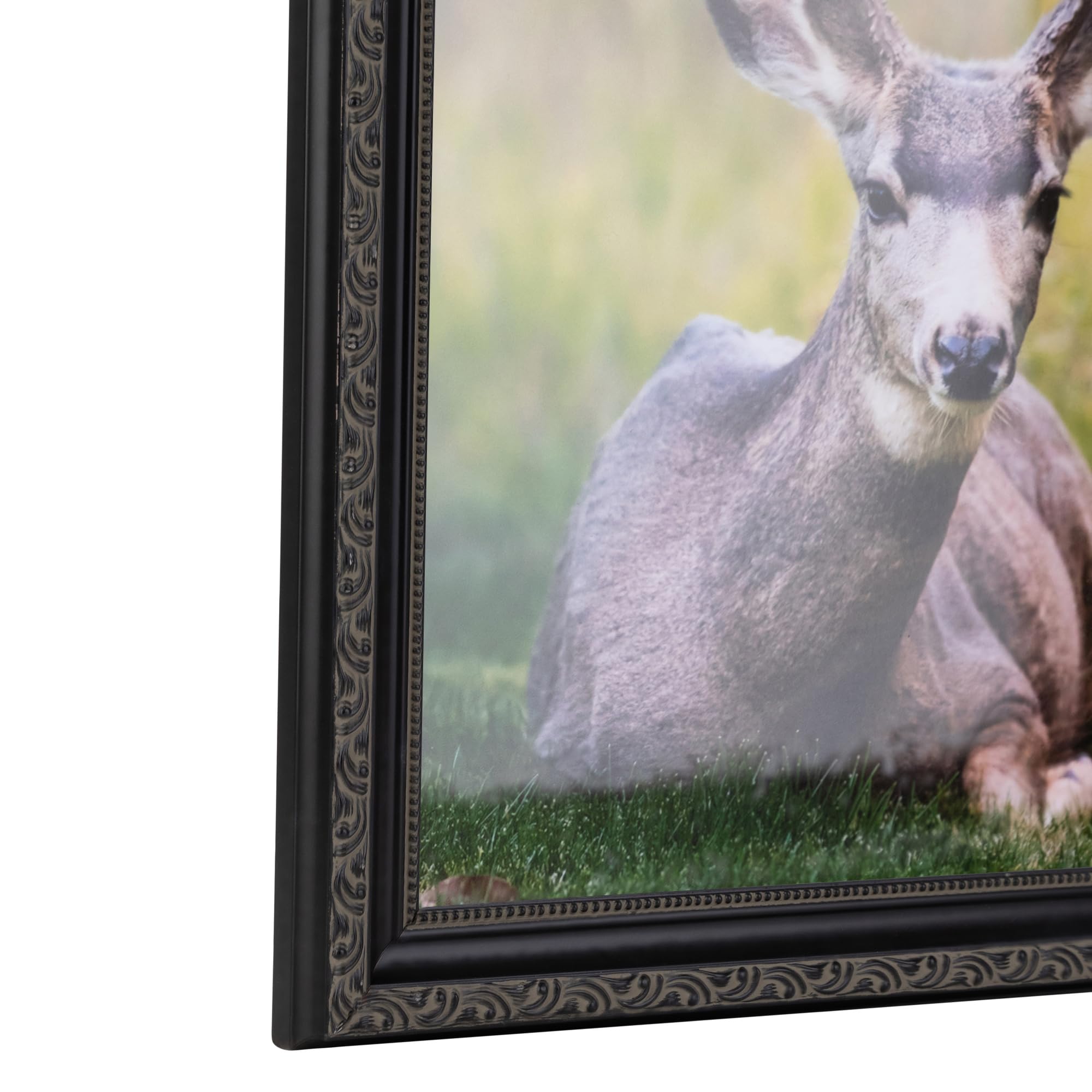 ArtToFrames 16x20 Inch Black Picture Frame, This 1.25 Inch Custom Poster Frame is Antique Black - Comes with Economy Acrylic and Corrugated Backing (WOM5106-16x20)