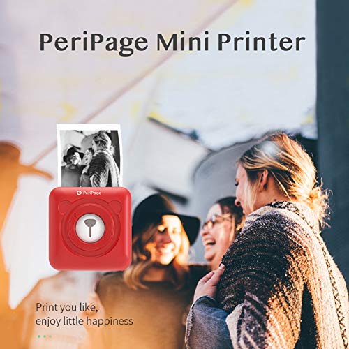 BISOFICE A6 Mini Pocket Printer HD 304DPI Wireless BT Thermal Printer Picture Photo Receipt Paper Printer Sticker AR Photo Function Inkless Printing Compatible with Android iOS Smartphone Windows