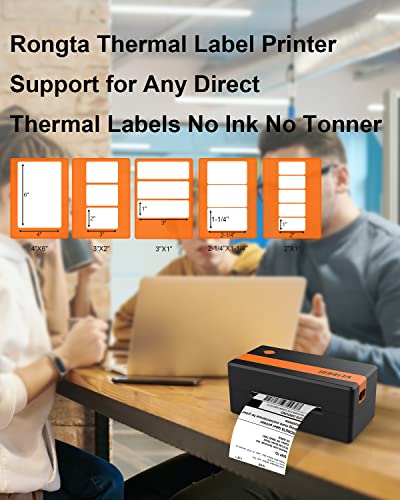 Rongta Label Printer,Thermal Label Printer, Shipping Label Printer for Small Business, Compatible with Amazon, Ebay, Etsy, Shopify and FedEx,UPS (Black)