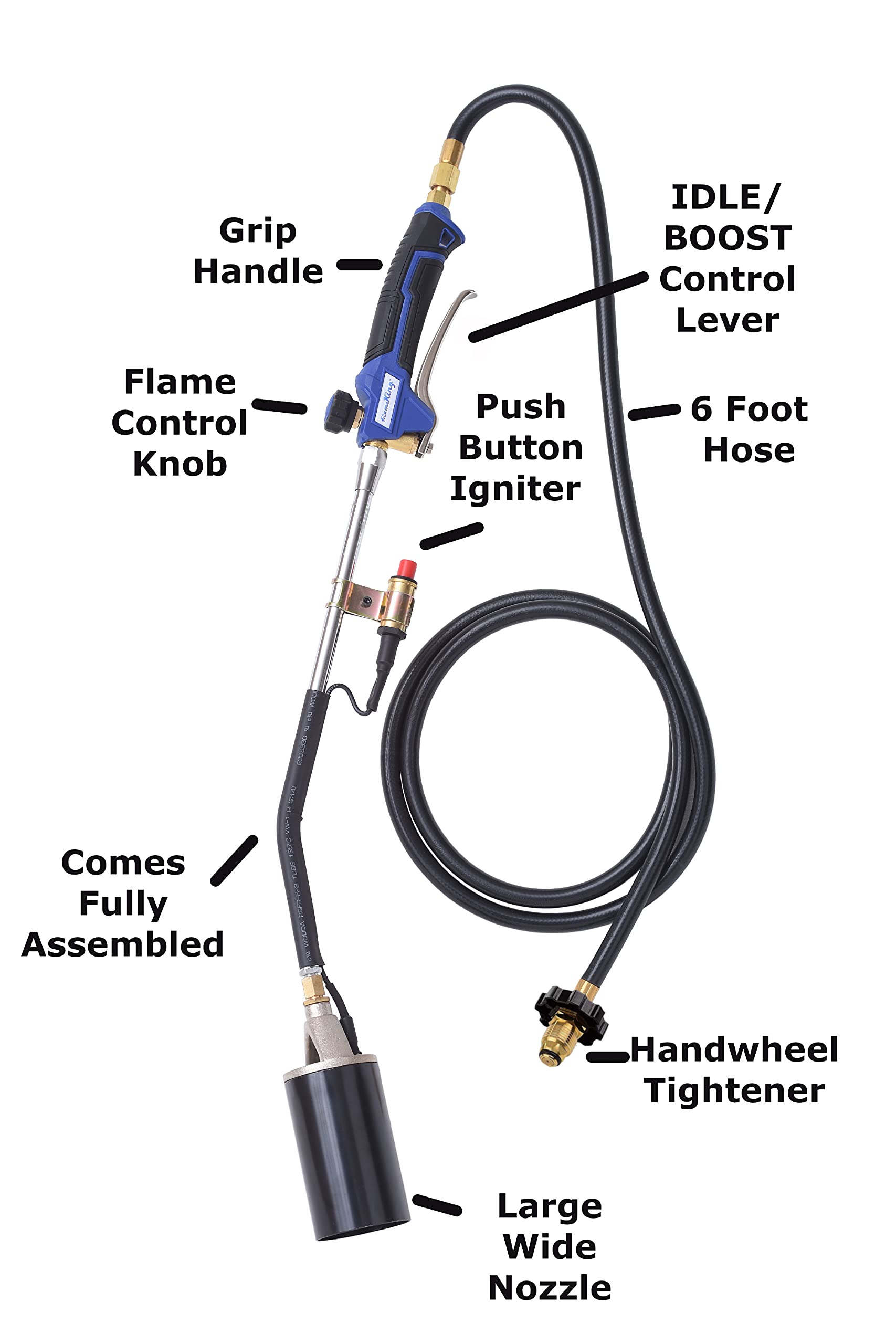 Flame King Propane Torch Kit (340,000 BTU) and Propane Tank Gauge Level Indicator