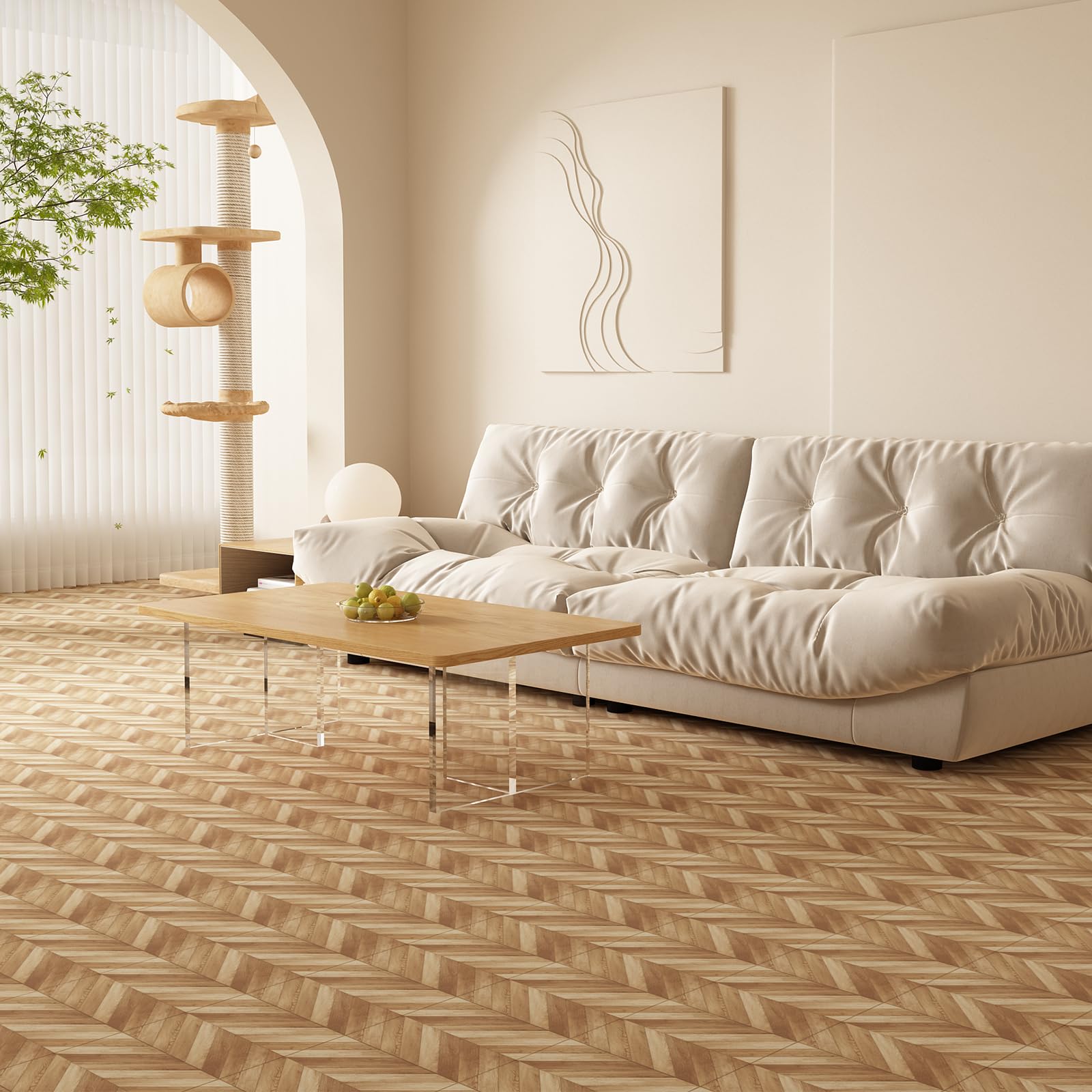 Peel and Stick Floor Tile, 12-Inch Vinyl Flooring 20 Tiles, Peel and Stick Flooring, Self Adhesive DIY Flooring for Kitchen, Dining Room, Bedrooms & Bathrooms