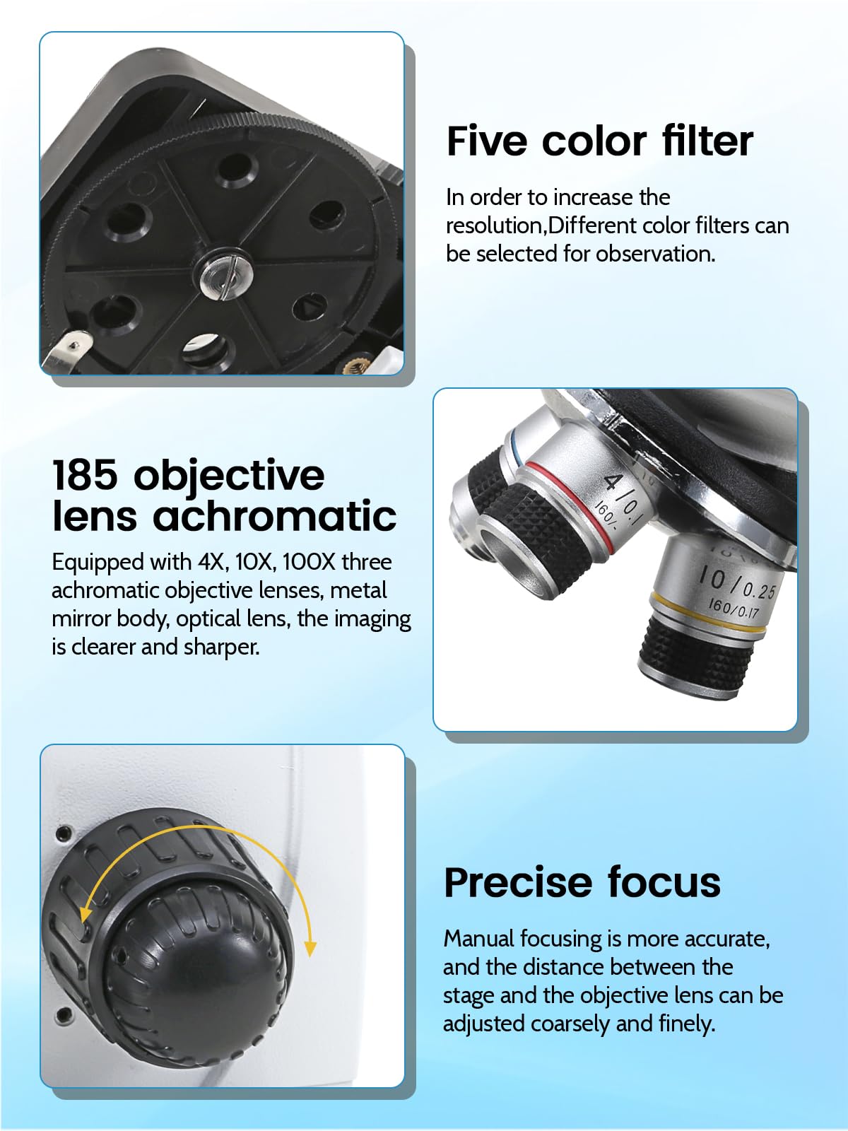 Crspexil Compound Binocular Microscopes 40X-2000X with 2.0 mp Camera, with Microscope Prepared Slides 30p,for Kids Students Adults,Microscope Accessories, Phone Adapter