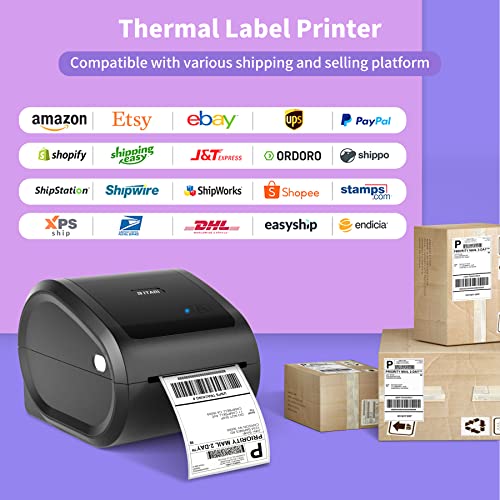 Itari Thermal Label Printer, Shipping Label Printer for Shipping Packages & Small Business, Desktop Thermal Label Printer Label Printer Compatible with USPS, Shopify, FedEx, Amazon, Ebay, Etsy