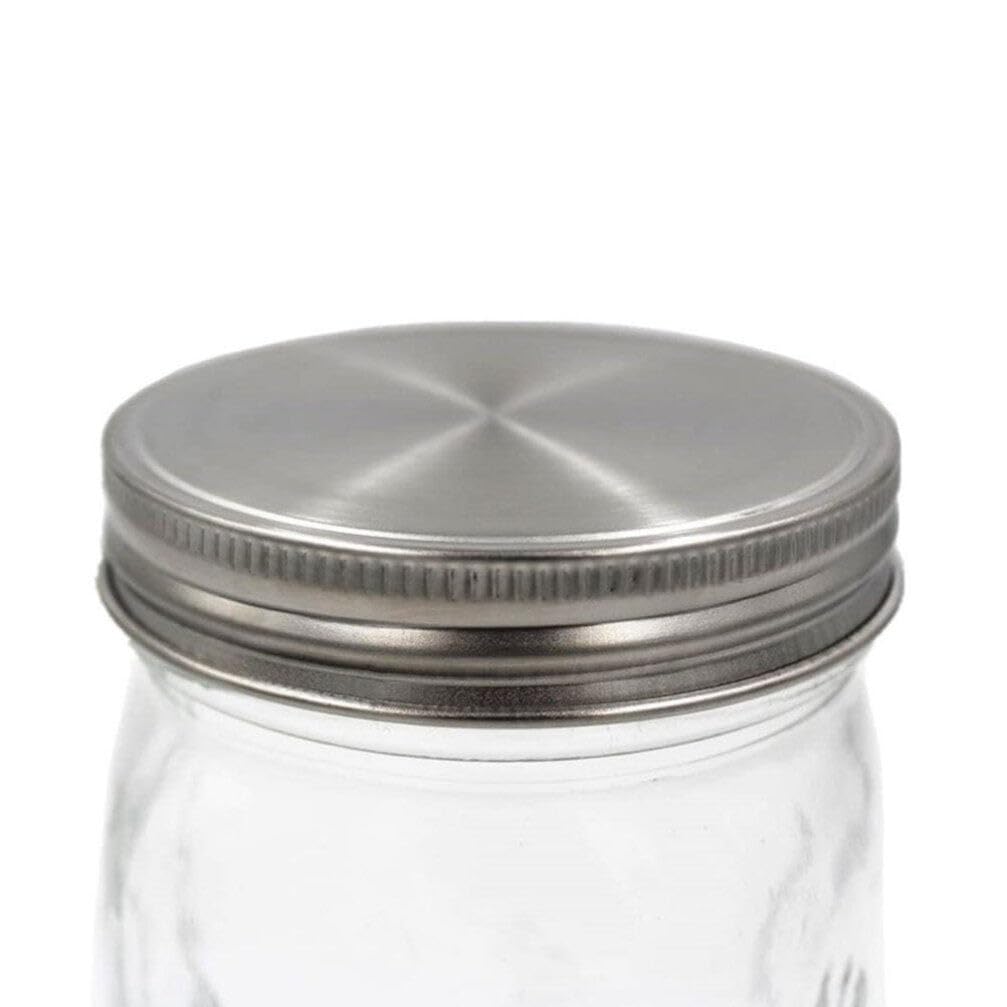 Yardwe Tiered Dessert Stand 6pcs Mason Canning Jar Lids Regular Mouth Reusable Leakproof Split-type Silver Lids with Silicone Seals for Food Storage Airtight Canning Jar Cap Cover