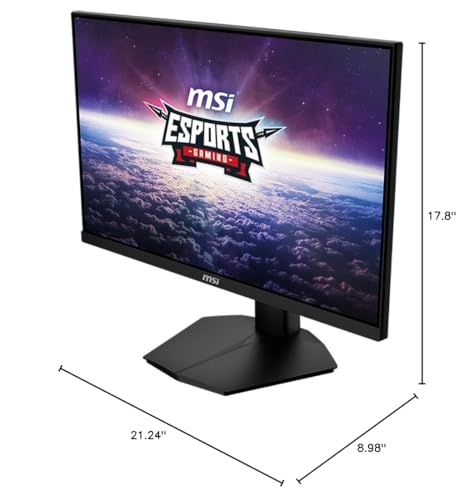 MSI 24” FHD (1920 x 1080) Non-Glare with Super Narrow Bezel 170Hz 1ms 16:9 HDMI/DP G-sync, Ready IPS Gaming Monitor (G244F), Black