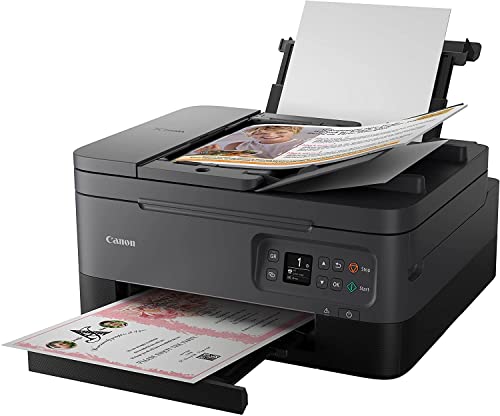 Canon Pixma TR70 Series All-in-one Color Inkjet Printer for Home Office, Print Copy Scan, 13ipm, 4800 X 1200dpi, 1.44" OLED Display, Wireless, with MTC Printer Cable