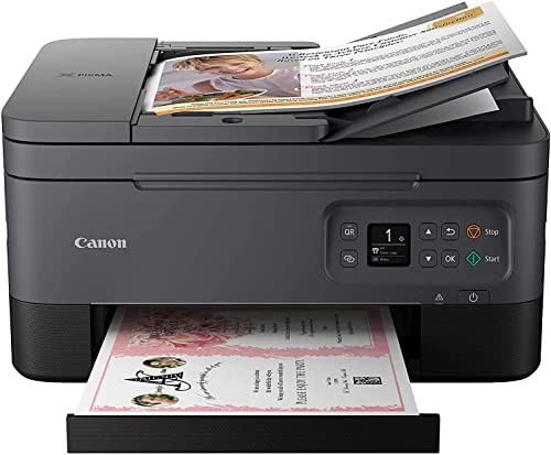 Canon Pixma TR70 Series All-in-one Color Inkjet Printer for Home Office, Print Copy Scan, 13ipm, 4800 X 1200dpi, 1.44" OLED Display, Wireless, with MTC Printer Cable