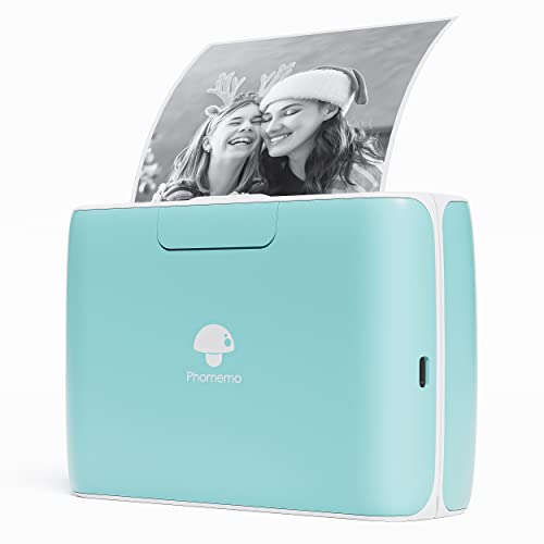 Phomemo M04S Wireless Portable Printer- Thermal Printer Sticker Printer- Compatible with iOS and Android for Travel, Mobile Office, School, Home with 300dpi,Support 53/80/110mm Printing Width,GreenâŚ