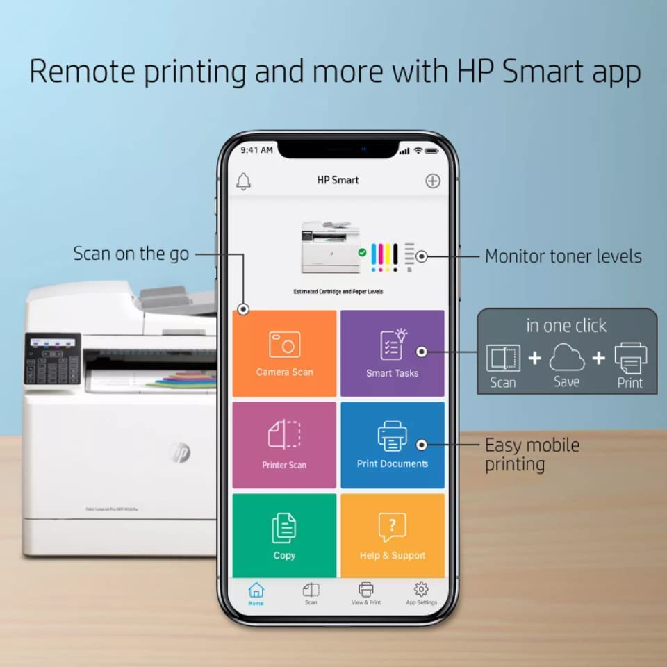 HP Laserjet Pro MFP M183FW All-in-One Wireless Color Laser Printer, Print,Copy,Scan,Fax, 16ppm, 600x600 dpi, Auto Duplex Printing, 2-line Display, 35-Page ADF, Wulic Printer Cable