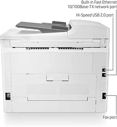 HP Laserjet Pro MFP M183FW All-in-One Wireless Color Laser Printer, Print,Copy,Scan,Fax, 16ppm, 600x600 dpi, Auto Duplex Printing, 2-line Display, 35-Page ADF, Wulic Printer Cable