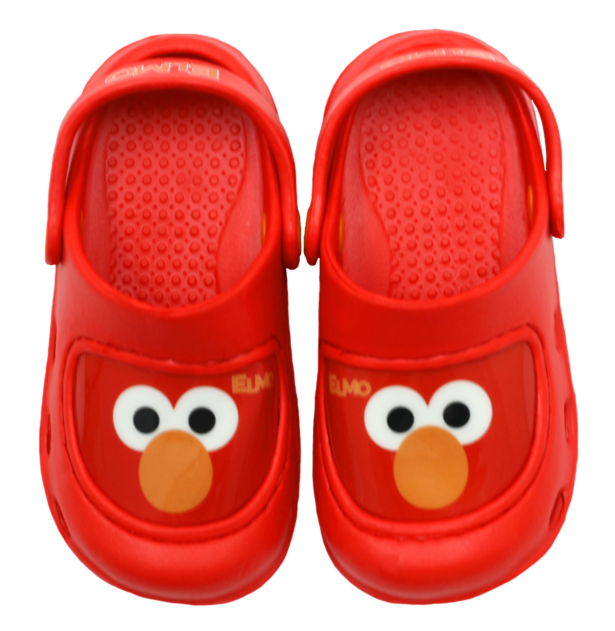 Sesame Street Boy's Elmo Clog with Molded Backstrap, Red Face, 7-8