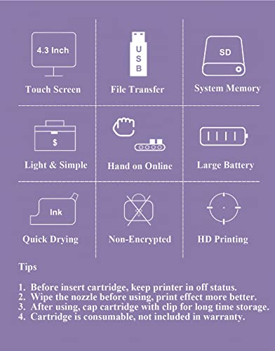 PEKOKO 50.8mm Handheld Inkjet Printer QR Code Printer with Color Touch Screen Coding & Marking Machine for Plastic Bag,Carton Box,Pipe,Tube,Eggs,Foam,Metal, Porcelain, Wood, Building Materials