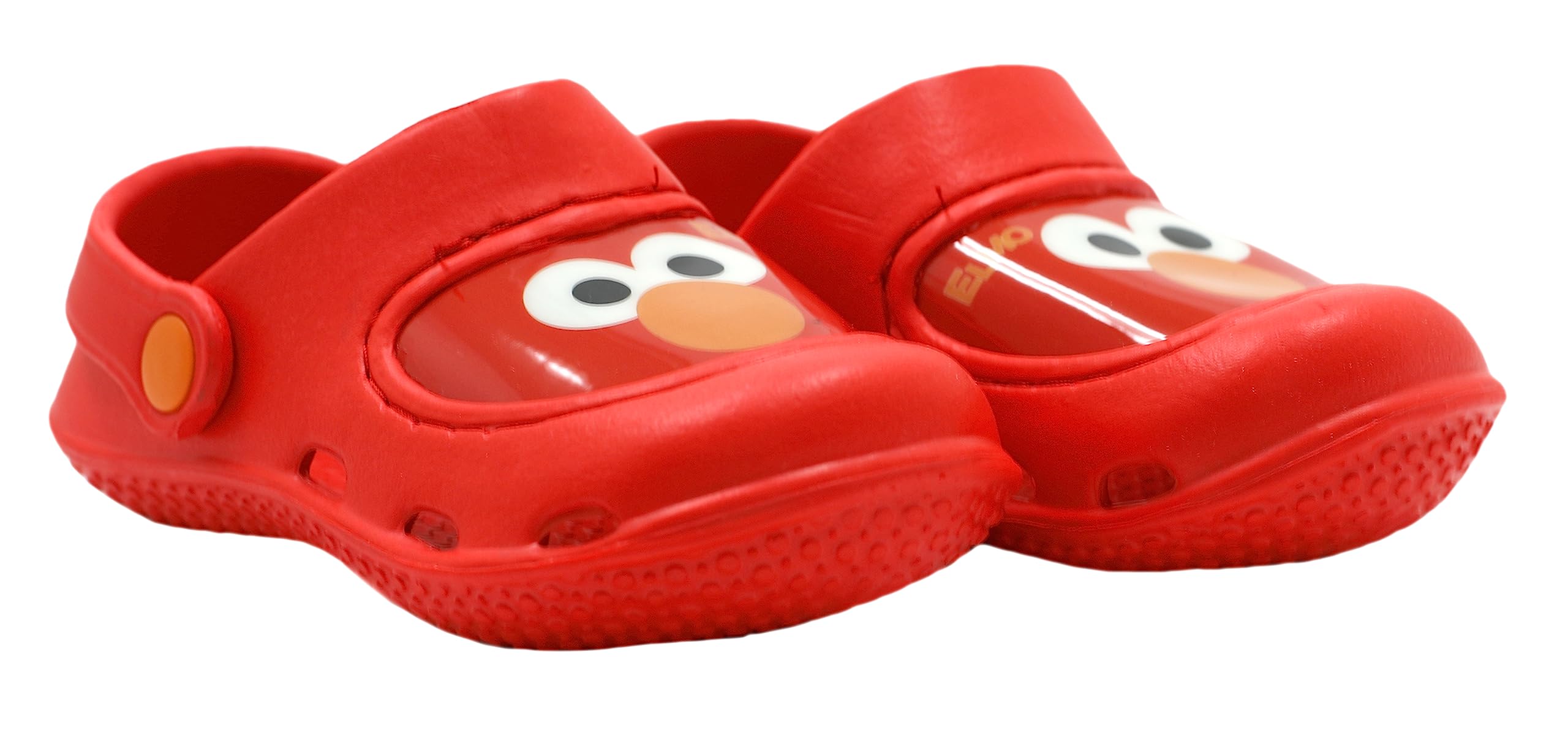 Sesame Street Boy's Elmo Clog with Molded Backstrap, Red Face, 7-8