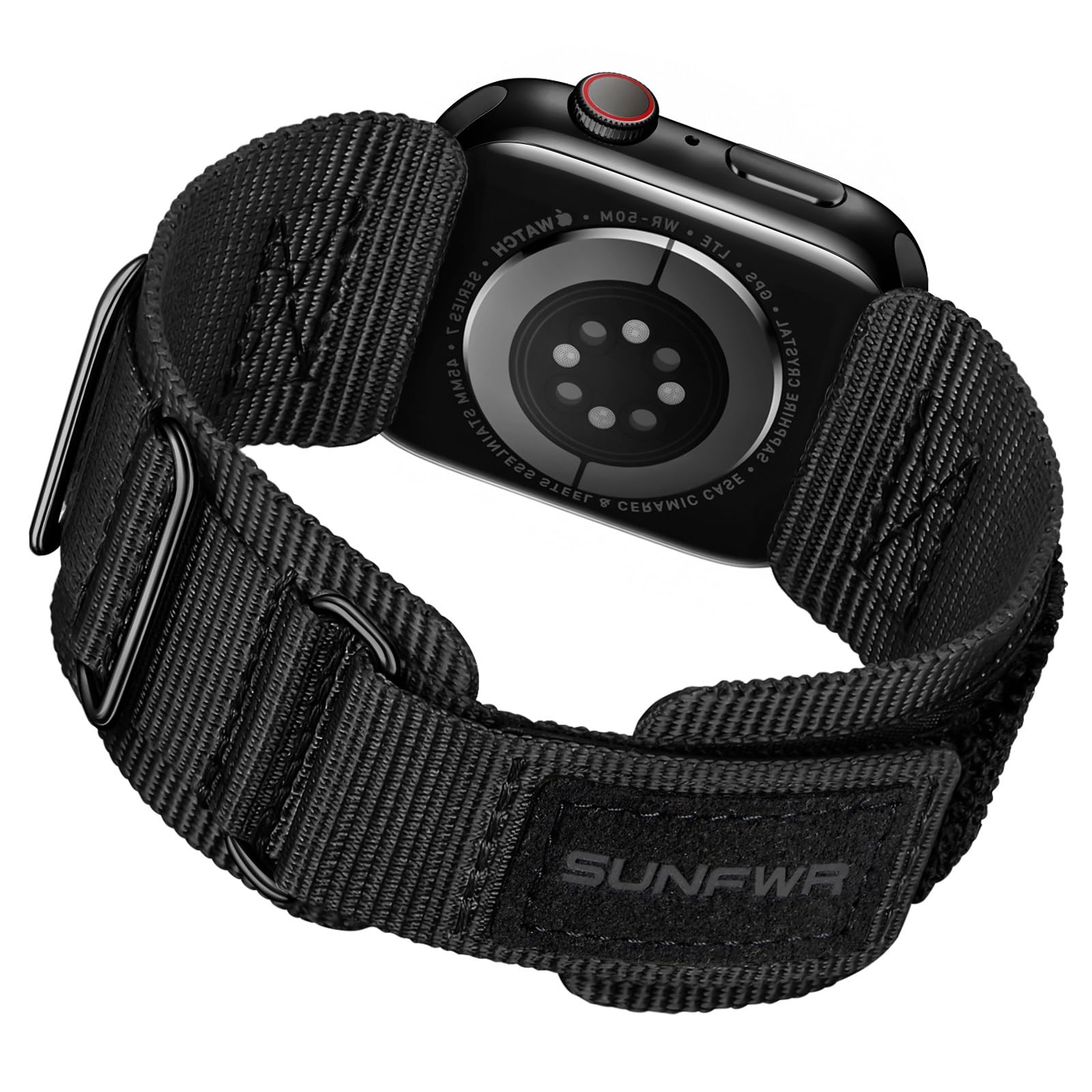 SUNFWR Compatible with Apple Watch Band 49mm 46mm 45mm 44mm 42mm, Rugged Velcro Straps for iWatch Ultra Series 10/9/8/7/6/5/4/3/2/1/SE, Tough Apple Watch Replacement Bands for Men Women