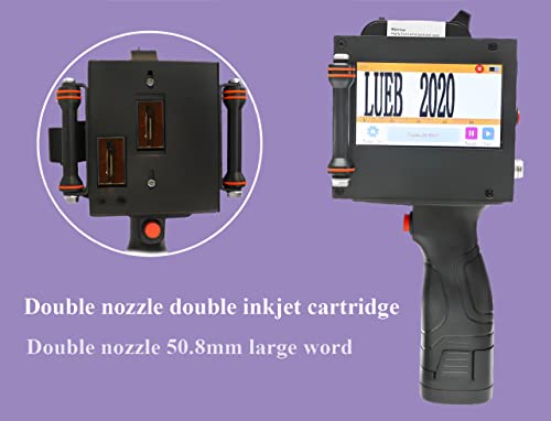 PEKOKO 50.8mm Handheld Inkjet Printer QR Code Printer with Color Touch Screen Coding & Marking Machine for Plastic Bag,Carton Box,Pipe,Tube,Eggs,Foam,Metal, Porcelain, Wood, Building Materials