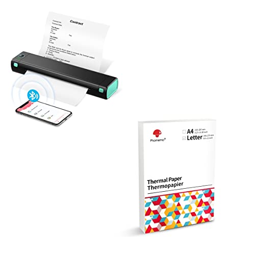 Itari Portable Printer Wireless for Travel, [New] M08F-Letter Bluetooth Mobile Printer Support 8.5" X 11" US Letter, No-Ink Thermal Compact Printer, with 1 Box of 100 Original Letter Thermal Papers
