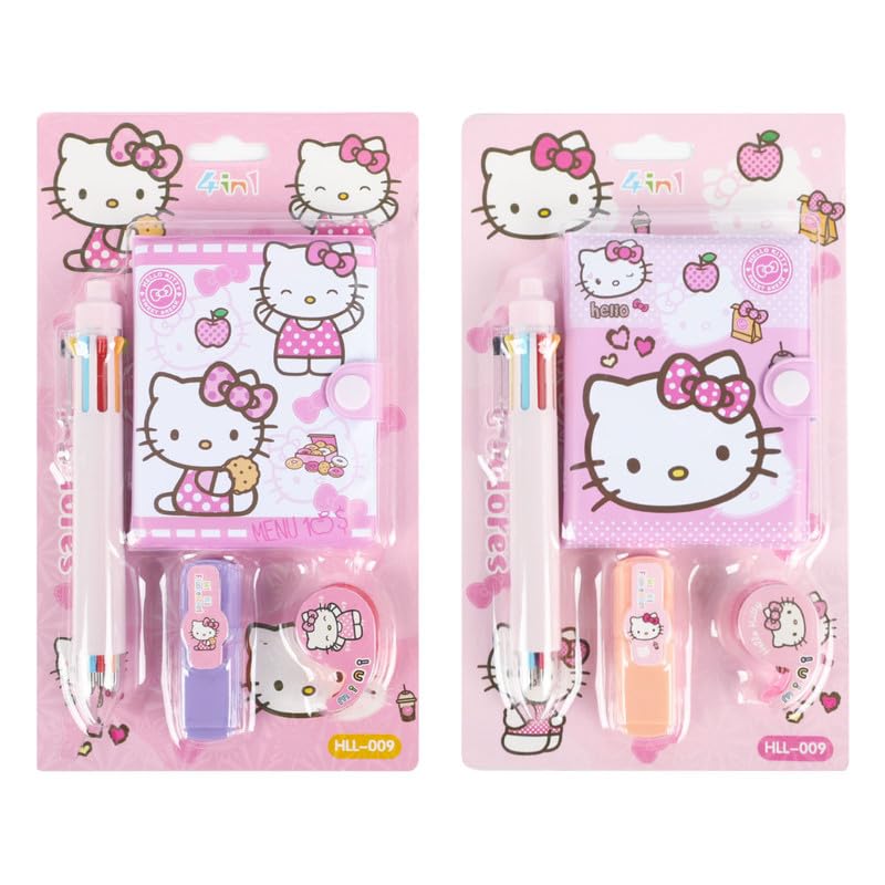 BOTYUG Cute Kawaii Pink Stationery Set, Back to School Supplies for Teen Girls, 10 Sheets of Letter Paper, First Day of School Gifts