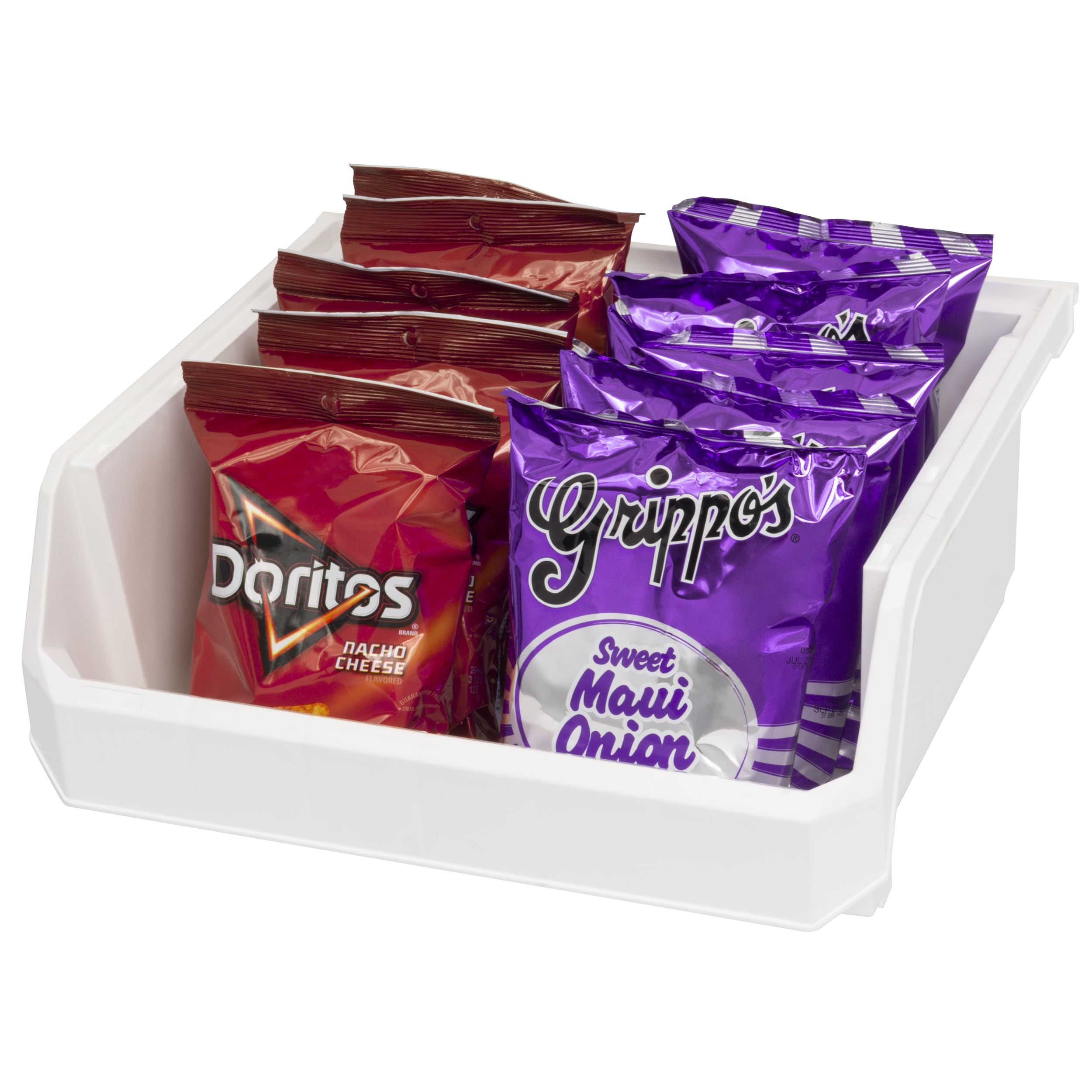 ReadySpace Plastic Containers for Organizing and Storage Bins for Closet, Kitchen, Office, Garage or Pantry Organization, Stackable Bins, Extra Large (14.8" x 16.5" x 7"), 4-Pack, White