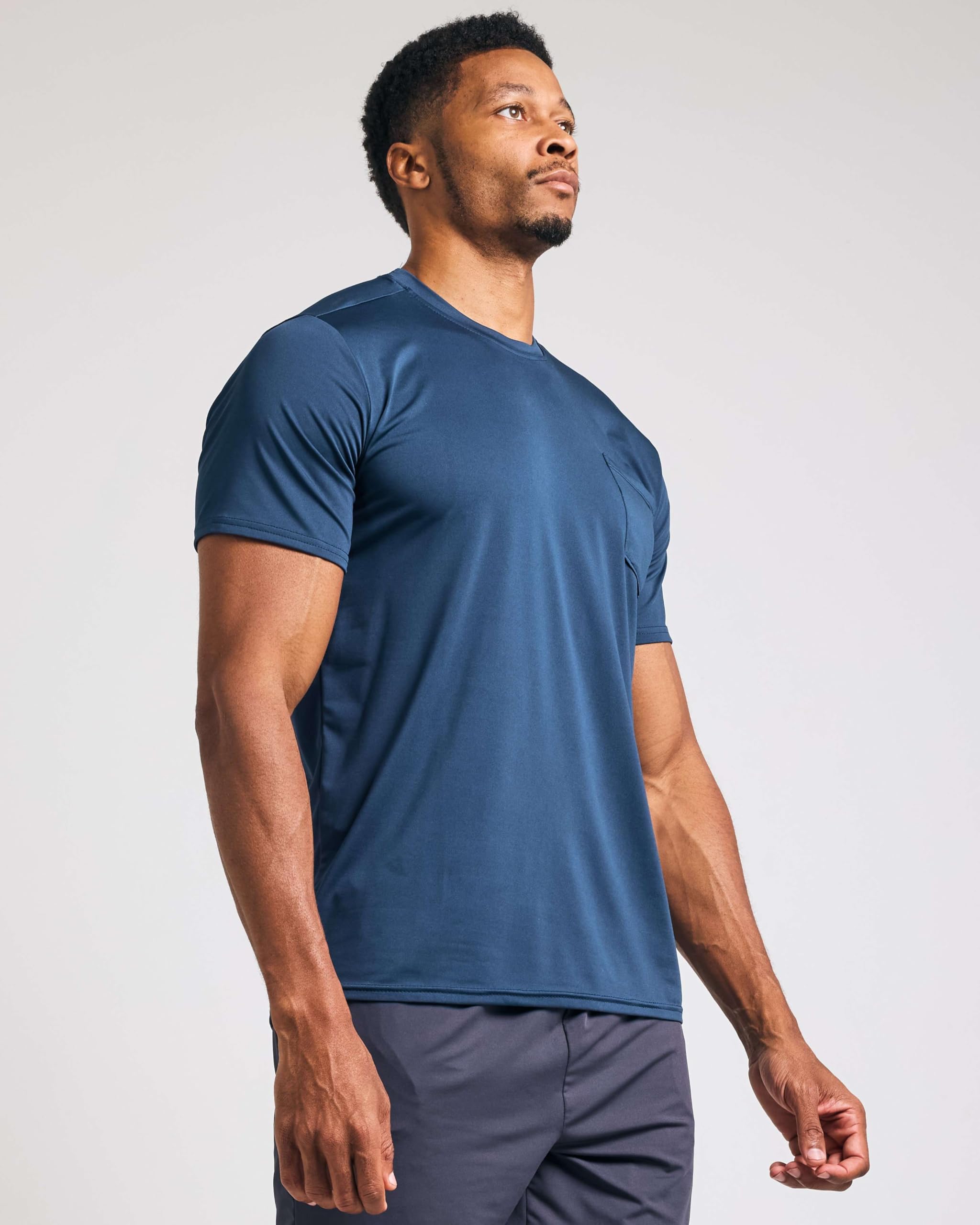 Big and Tall King Size Mens Quick Dry Dri Fit Active Wear Workout Running Training Athletic Performance Short Sleeve Crew Pocket T-Shirt Undershirt Essentials Top Tee ropa Hombre- Set 6, 3XLT