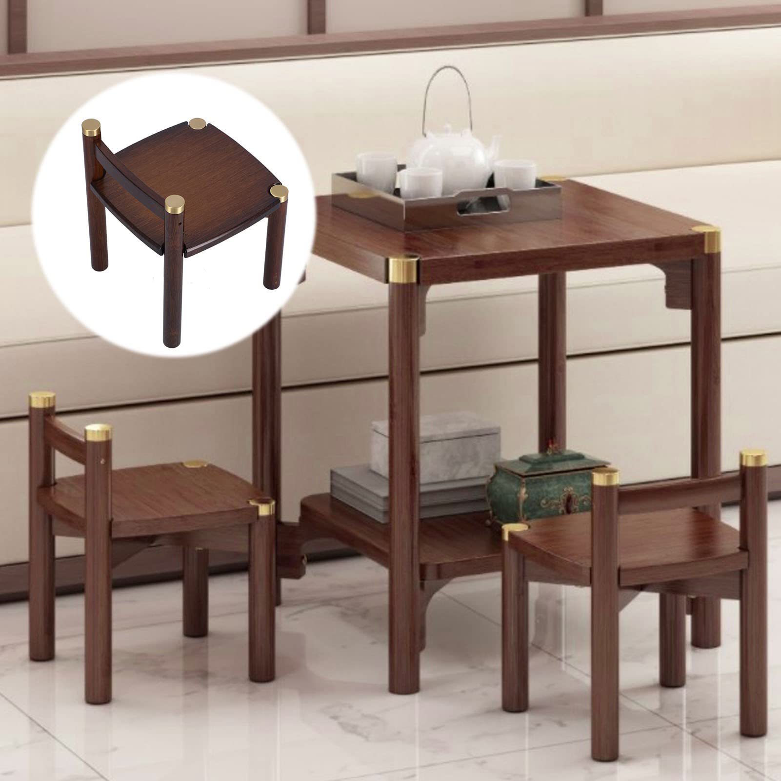 XPSSJMU Kid Chair, Bamboo Chair with Lovely Stylish Innovative Durable Low Dining Chair for Home Garden Courtyard, Easy and Quick to Install, Anti-Collision Rounded Corner Design