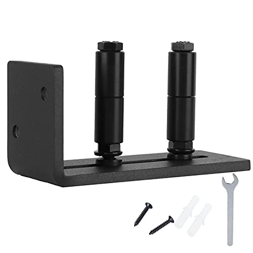 Barn Door Guide Black, Carbon Steel Sliding Barn Door Floor Guide for Bottom Adjustable Roller and Wall Mount System, Smoothly and Quietly 4.1x1.6in