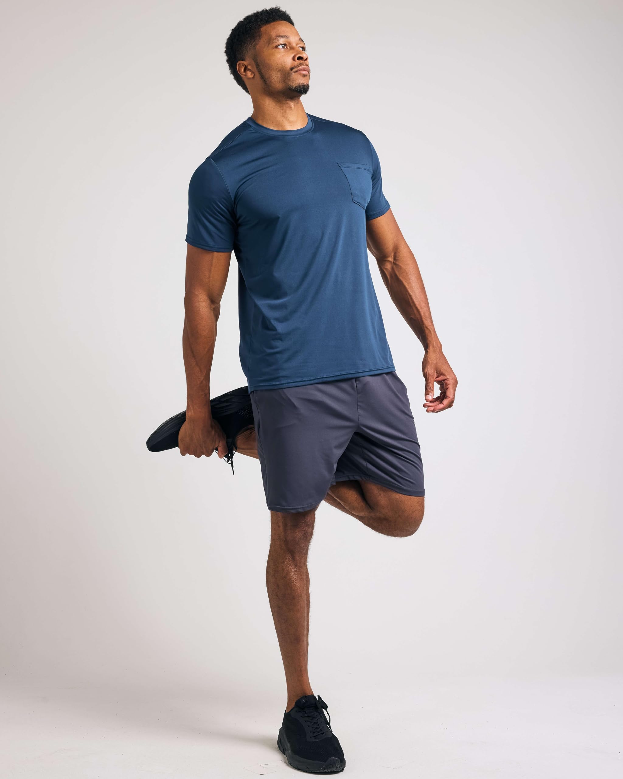 Big and Tall King Size Mens Quick Dry Dri Fit Active Wear Workout Running Training Athletic Performance Short Sleeve Crew Pocket T-Shirt Undershirt Essentials Top Tee ropa Hombre- Set 6, 3XLT