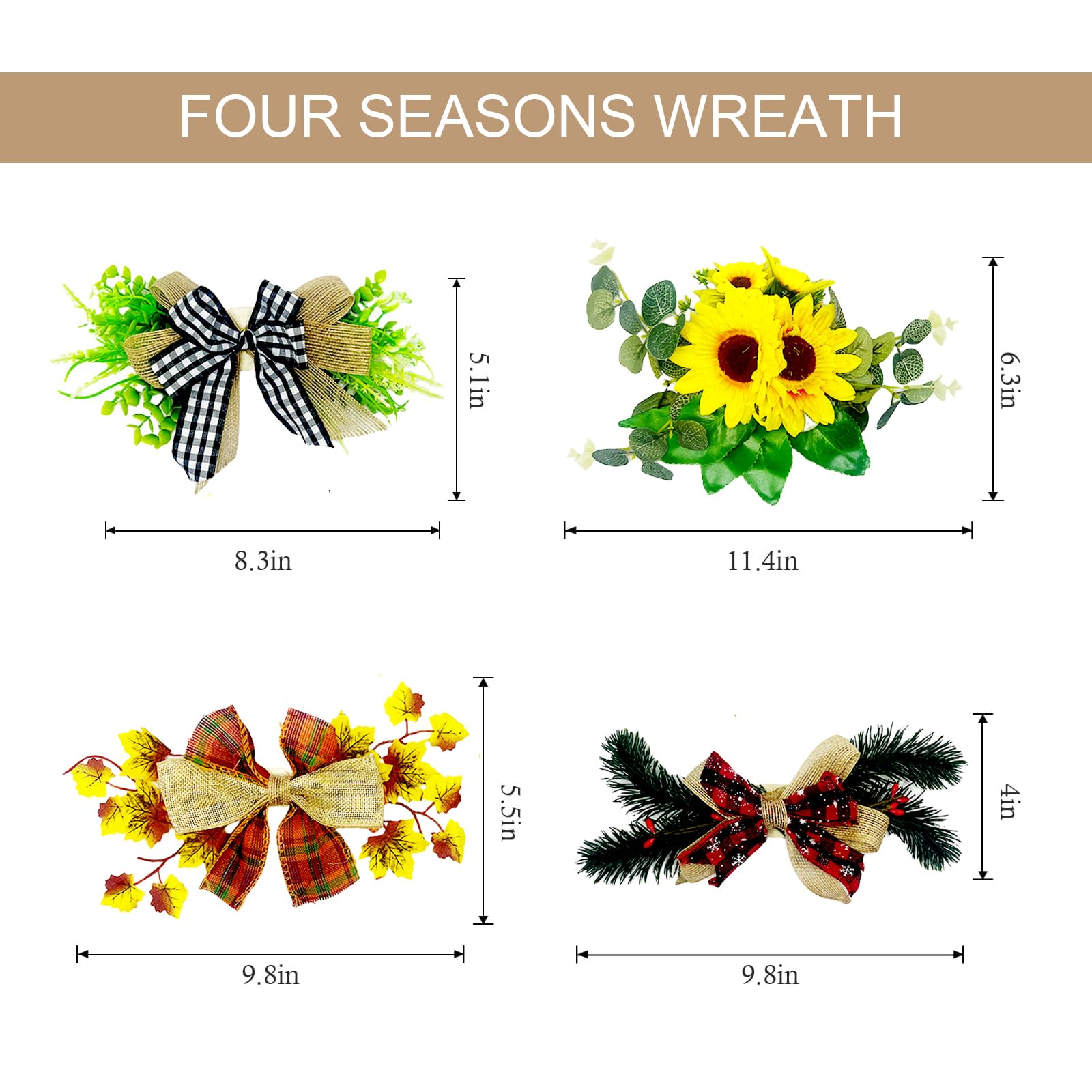 Interchangeable welcome sign wreaths for front door decorations hanging decor, house warming gifts,new home decorations ,spring summer Autumn winter all seasons, outdoor signs for porch, christmas