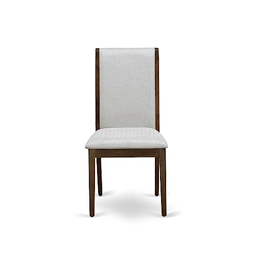 East West Furniture DLLA3-AWA-05 3 Piece Dining Room Table Set Includes a Round Wooden Table with Dropleaf and 2 Upholstered Chairs, 42x42 Inch, Antique Walnut