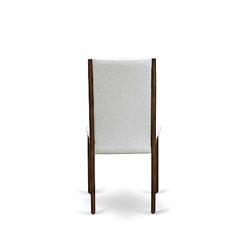 East West Furniture DLLA3-AWA-05 3 Piece Dining Room Table Set Includes a Round Wooden Table with Dropleaf and 2 Upholstered Chairs, 42x42 Inch, Antique Walnut