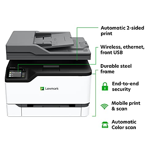 Lexmark MC3326i Colour Multifunction Laser Printer with Print, Copy, Scan and Wireless Capabilities, Two Sided Printing with Full Spectrum Security and Prints Up to 26ppm (40N9660) (Renewed)