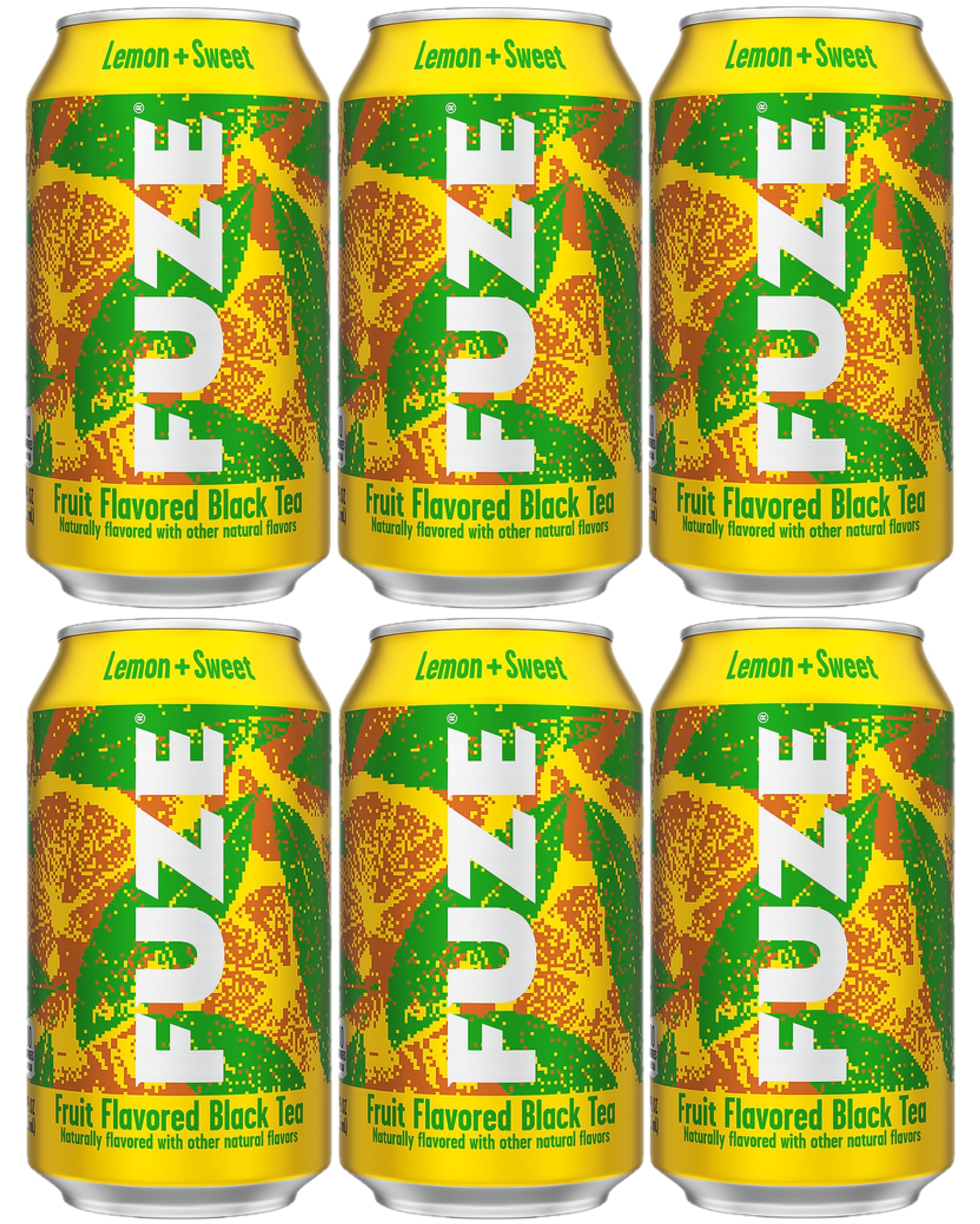 Fuze Lemon and Sweet Tea, 12oz Cans, (Pack of 6) with Bay Area Marketplace Napkins