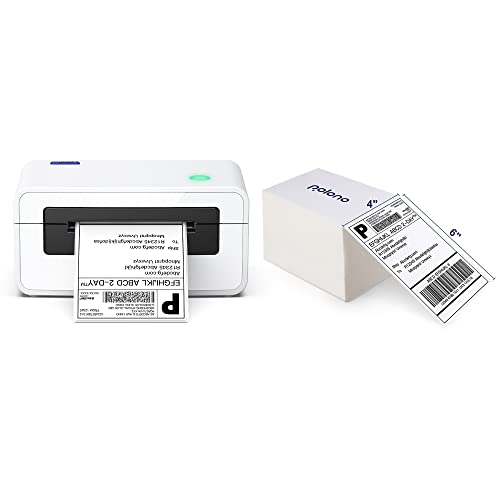 POLONO Shipping Label Printer, 4x6 Thermal Label Printer for Shipping Packages, Commercial Direct Thermal Label Maker, Thermal Labels, 4" x 6" Direct Thermal Shipping Labels (Pack of 500)