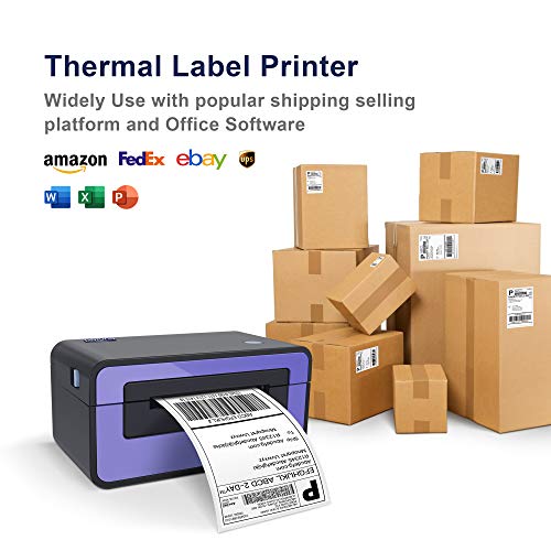POLONO Shipping Label Printer, 4x6 Thermal Label Printer for Shipping Packages, Commercial Direct Thermal Label Maker, Thermal Labels, 4" x 6" Direct Thermal Shipping Labels (Pack of 500)