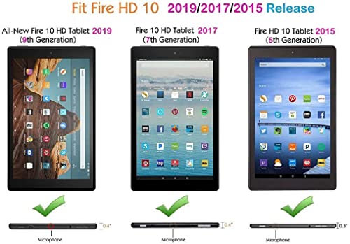 Kids Case for HD10 Tablet(9th/7th/5th Generation,2019/2017/2015 Release)-SHREBORN Lightweight Shockproof Case with Cute Cat Handle Stand, Not fit iPad Samsung 10 inch Tablet-Orange