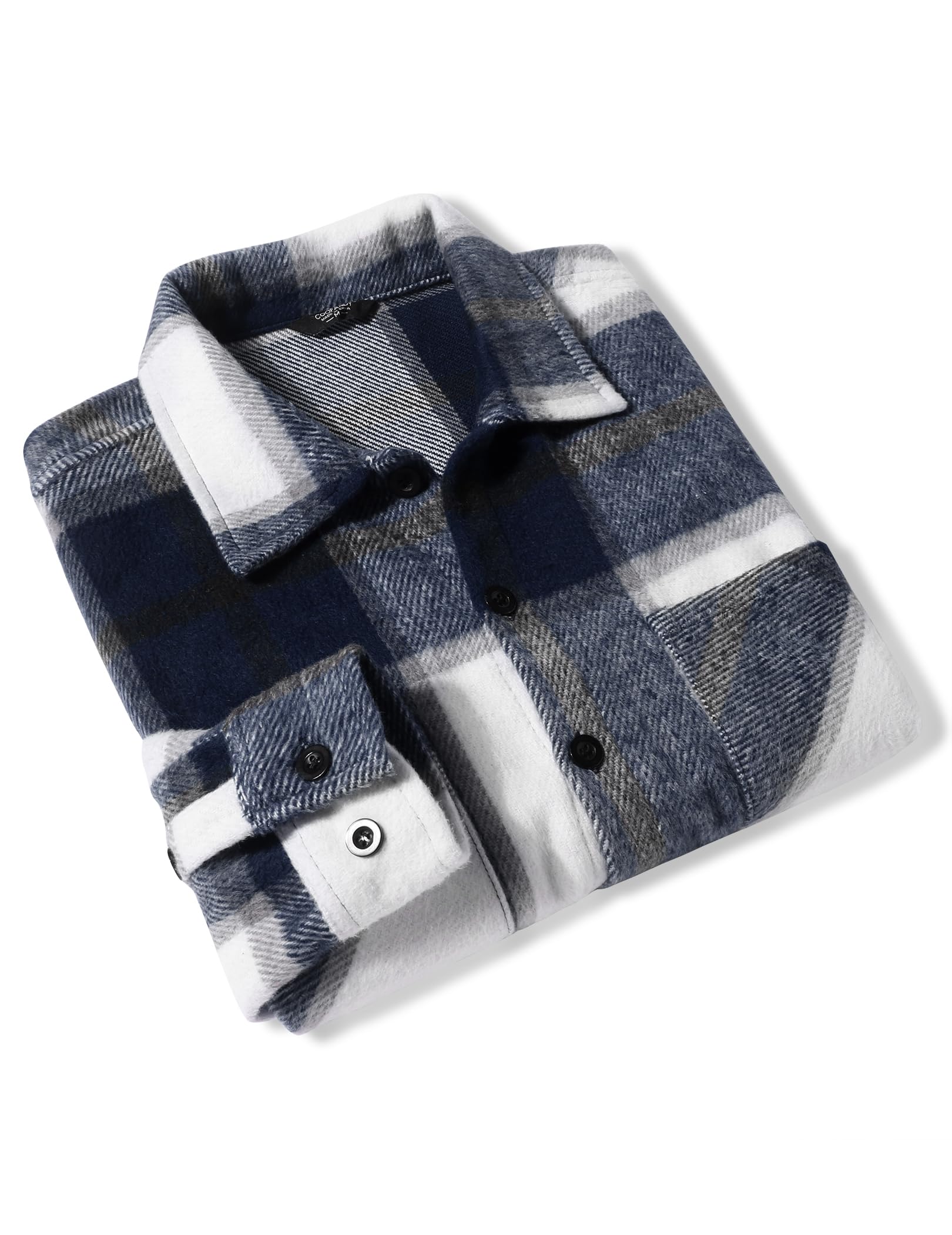 COOFANDY Mens Casual Jacket Lightweight Flannel Plaid Shirts Button Down Shirt for Daily Wear