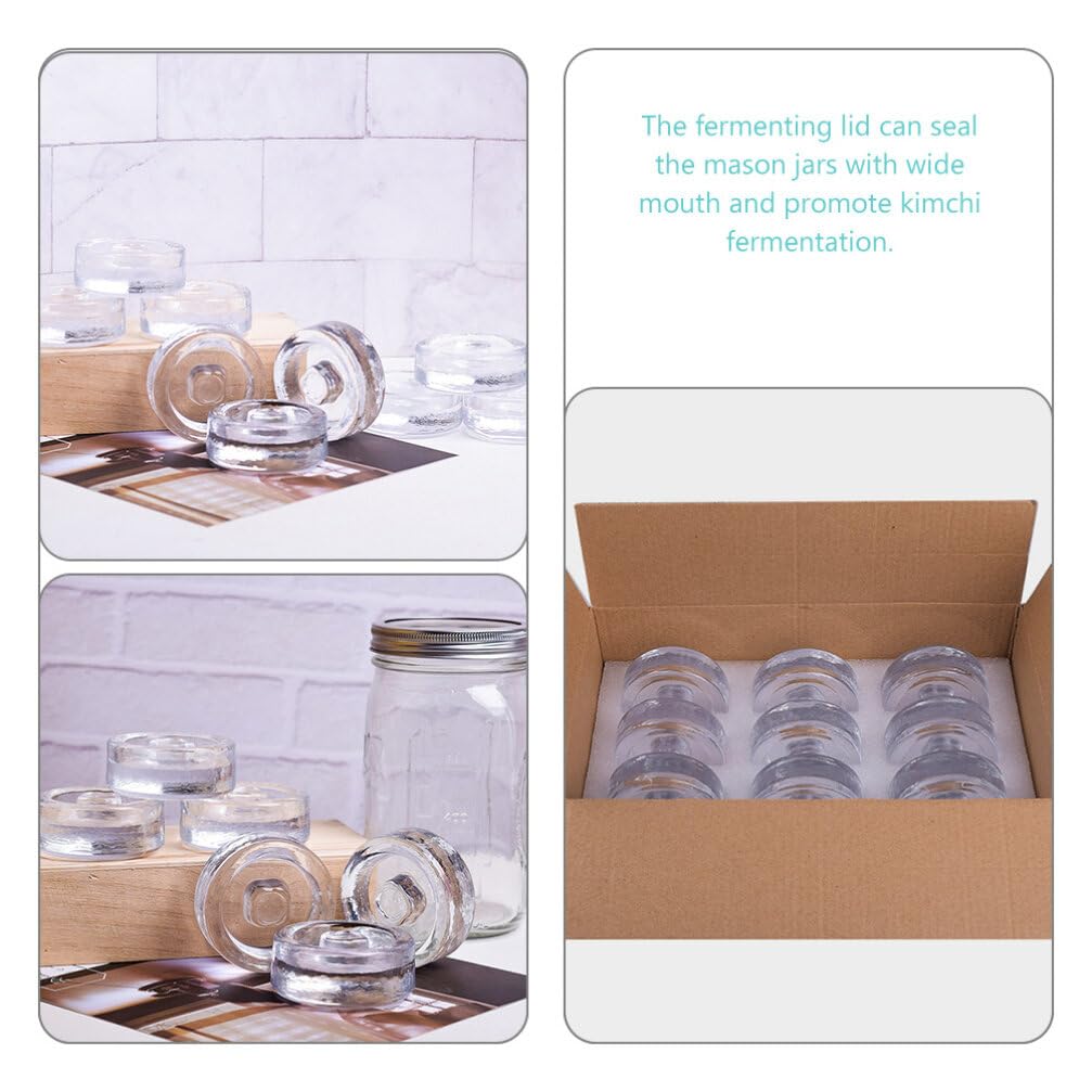 1PC Pickling Kit Glass Weights with Easy Grip Handle for Canning Supplies, Fermenting Weights for Pickling and Canning, Heavy Fermenting Lids Kit for Wide Mouth Mason Jar
