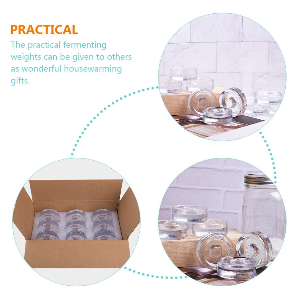 1PC Pickling Kit Glass Weights with Easy Grip Handle for Canning Supplies, Fermenting Weights for Pickling and Canning, Heavy Fermenting Lids Kit for Wide Mouth Mason Jar