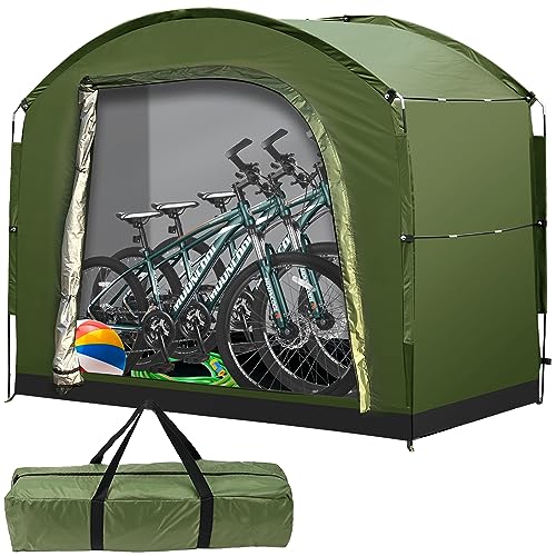 H&ZT Bike Storage Tent, Patio Bike Cover, for Bikes Lawn Storage Cover, Outdoor Storage Tent for Outside Patio Garden Backyard (Green)