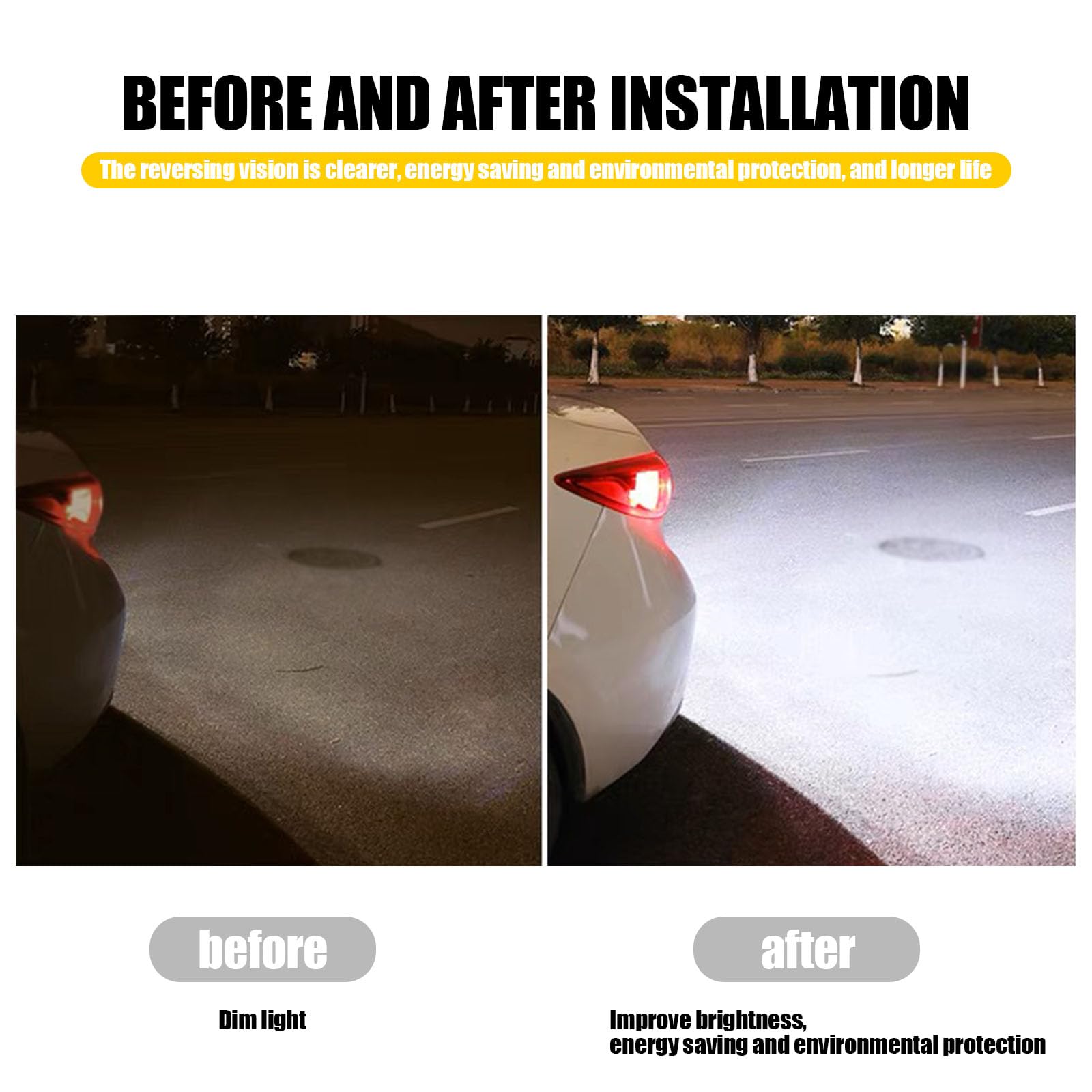 gunhunt 2 PCS Car Illumination Lights, T15 Reverse Light, Super Bright LED Bulb, High Power Decoding 3535 Chip Bulbs, Extremely Super Bright, Universal Bulbs Replacement (White Light)