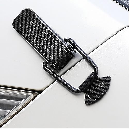 BESULEN Car Bumper Hook Lock Clips, 2 Pack Universal Toggle Clamp Quick Release Fasteners, Carbon Fiber Security Hook Lock Clips Accessories for Car Truck Bumper, Fender, Trunk, Hatch Lids (Small)