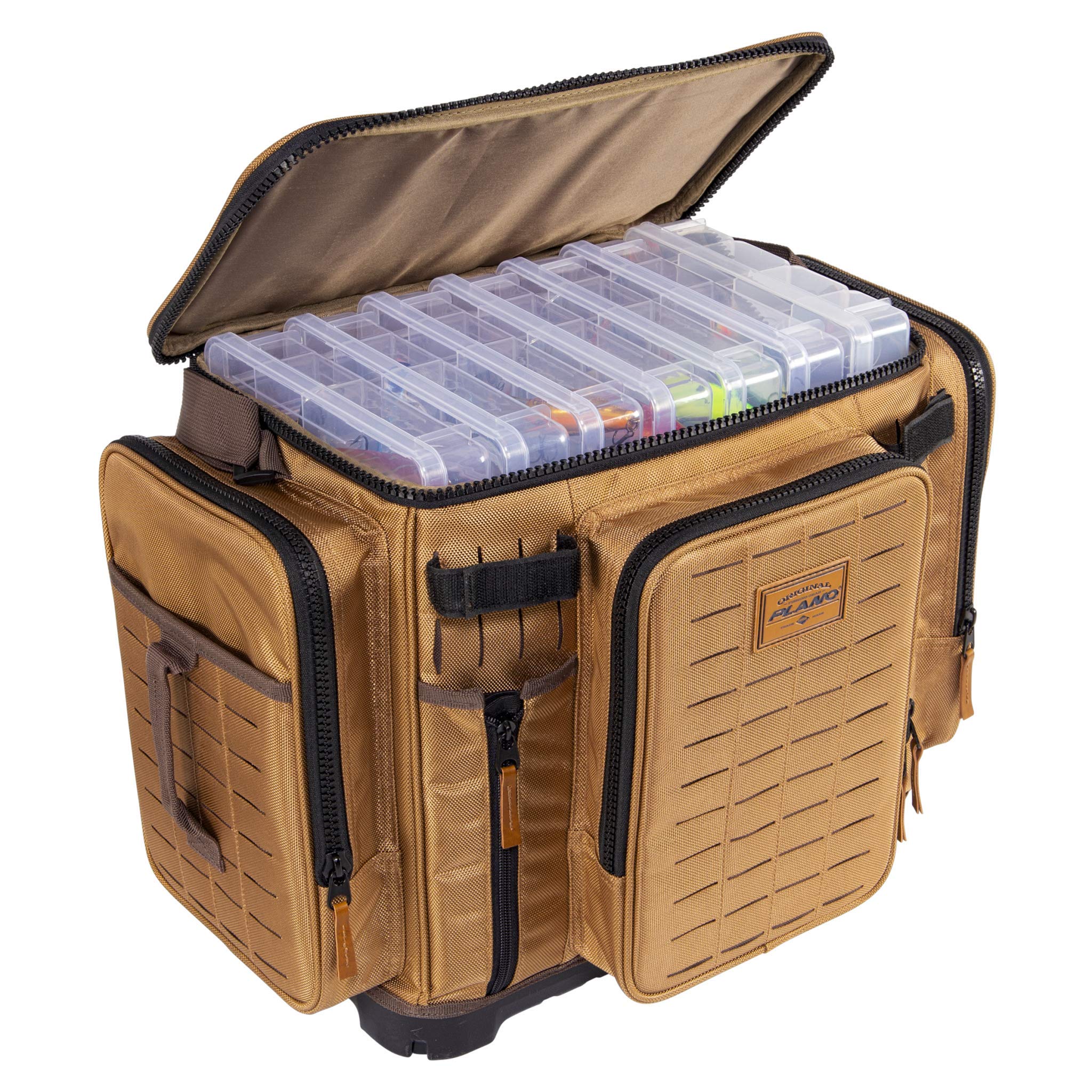 Plano Guide Series 3700 XL Tackle Bag, Beige 1680 Denier Fabric with Waterproof Base & Flambeau Outdoors 4510 Super Half Satchel Soft Bait Organizer